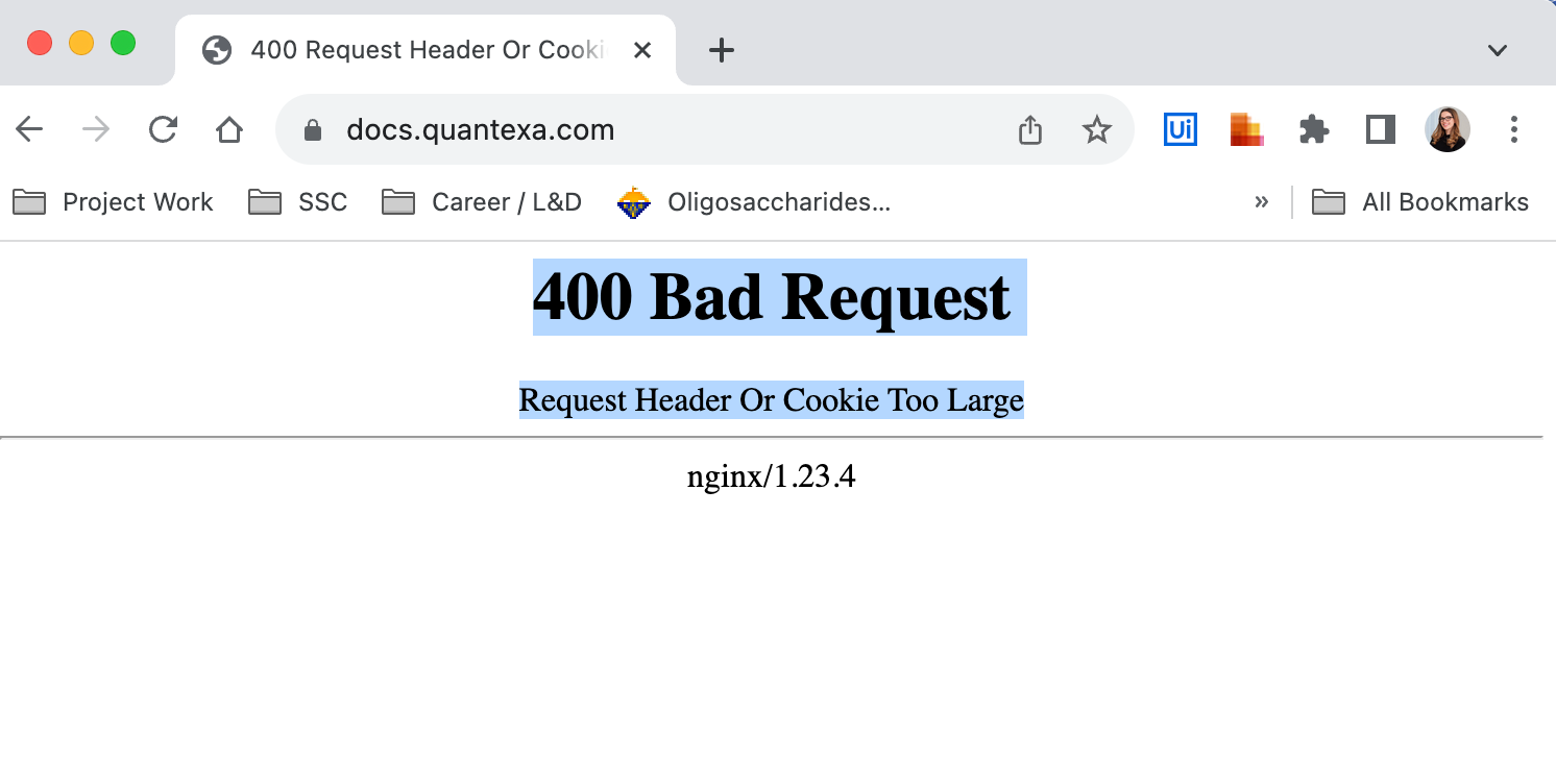 Core Library: 400 Bad Request Request Header Or Cookie Too Large ...