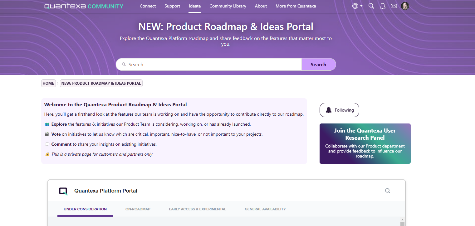 Announcing the new Quantexa Product Roadmap and Ideas Portal 🚀 ...